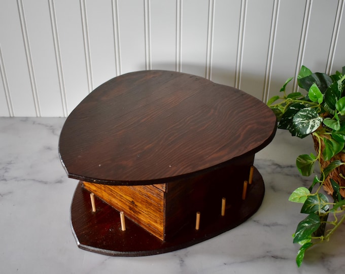 Vintage Wooden Standing Sewing Box With Handle and Dutch Children ...