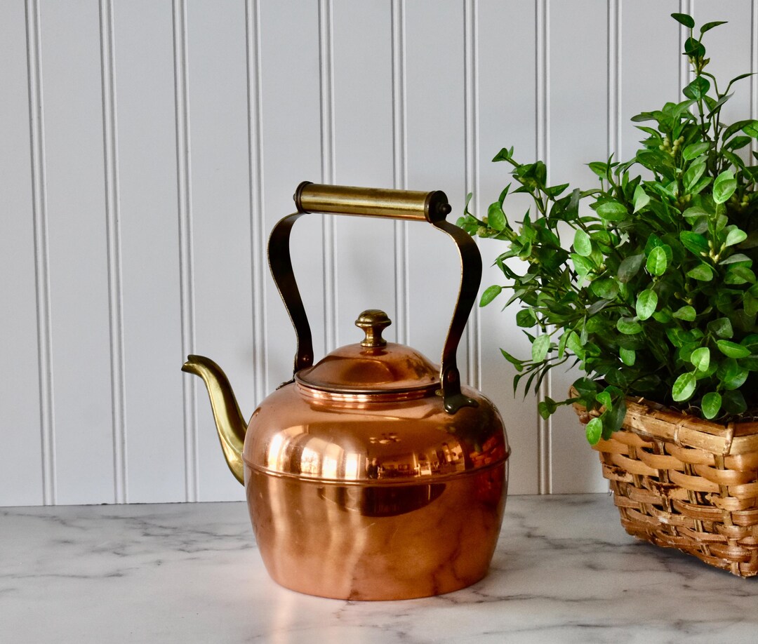 Vintage Copper and Brass Old Dutch Teapot, Decorative Teapot, Copper Kitchen Decor - Etsy