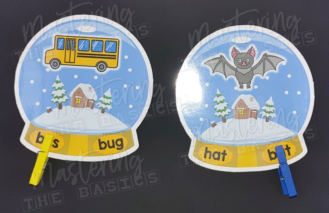 Snow Globe CVC Clip Cards - Etsy