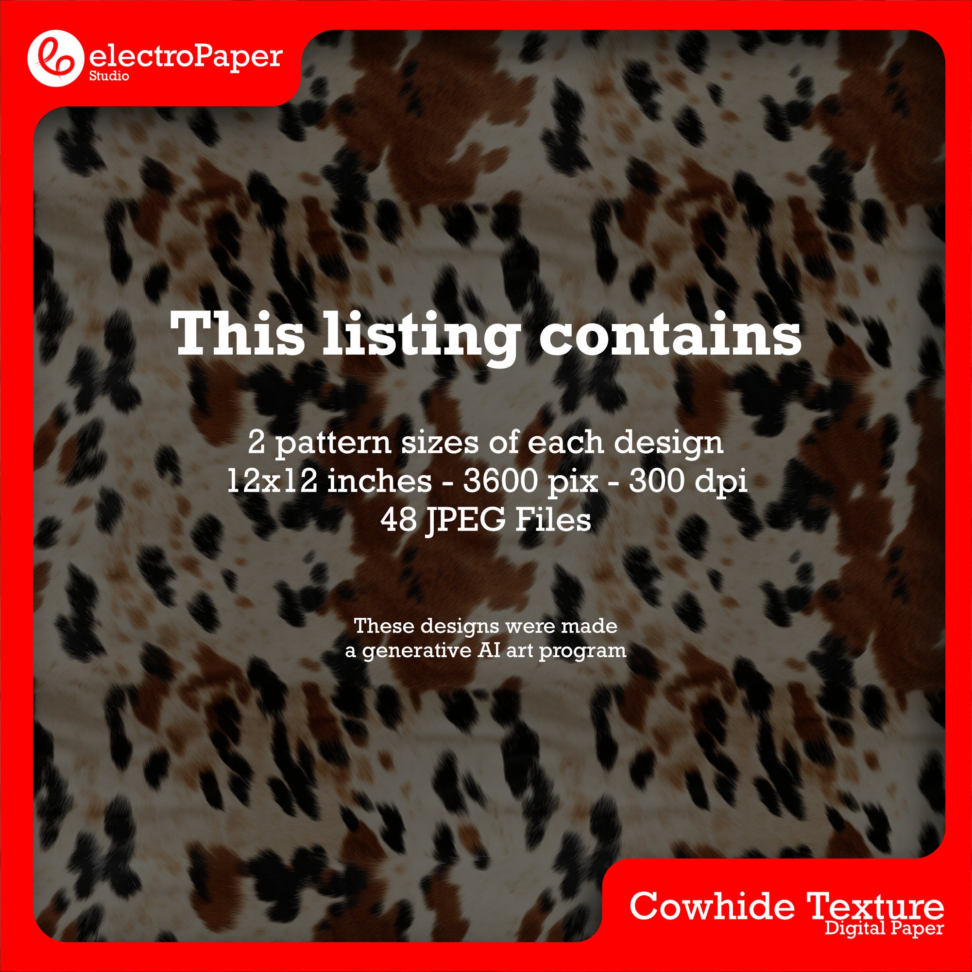Cowhide Textures Digital Paper Seamless Leather, Leather Textures, Cow ...
