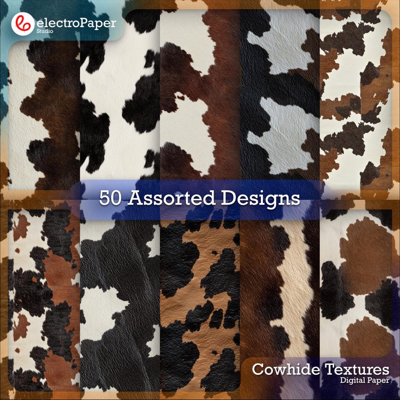 Cowhide Textures - Digital Paper - Seamless Leather, Leather Textures ...