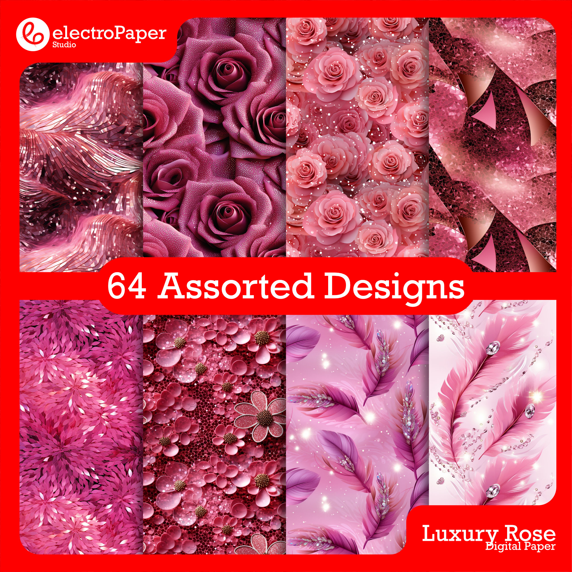 Luxury Pink - Seamless Digital Paper - Tufted Background, Sequin ...