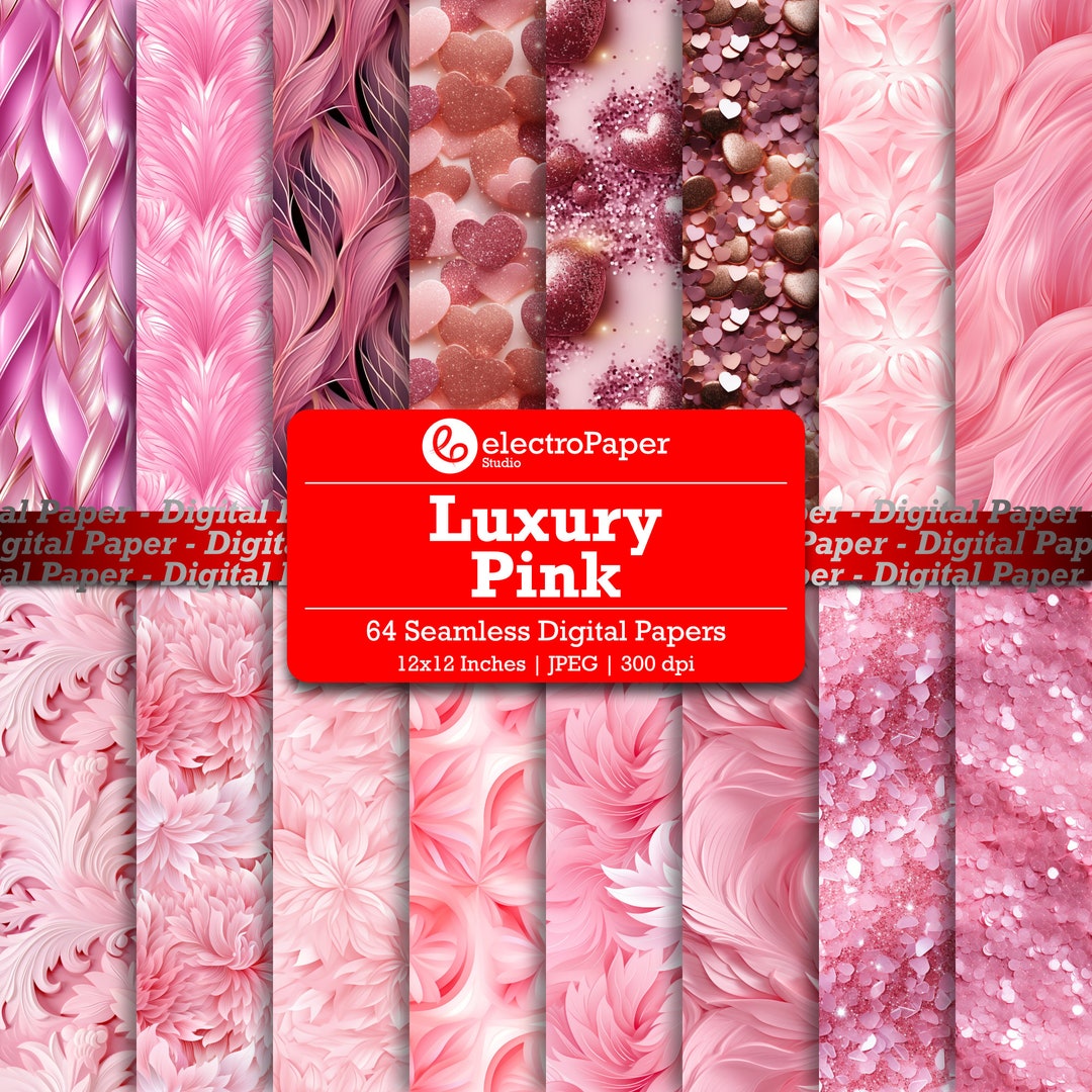 Luxury Pink - Seamless Digital Paper - Tufted Background, Sequin ...