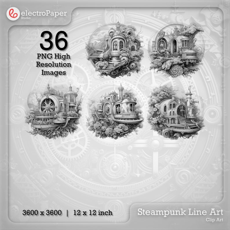 Steampunk Line Art Clipart - Steampunk Graphics, Steampunk Clip Art ...