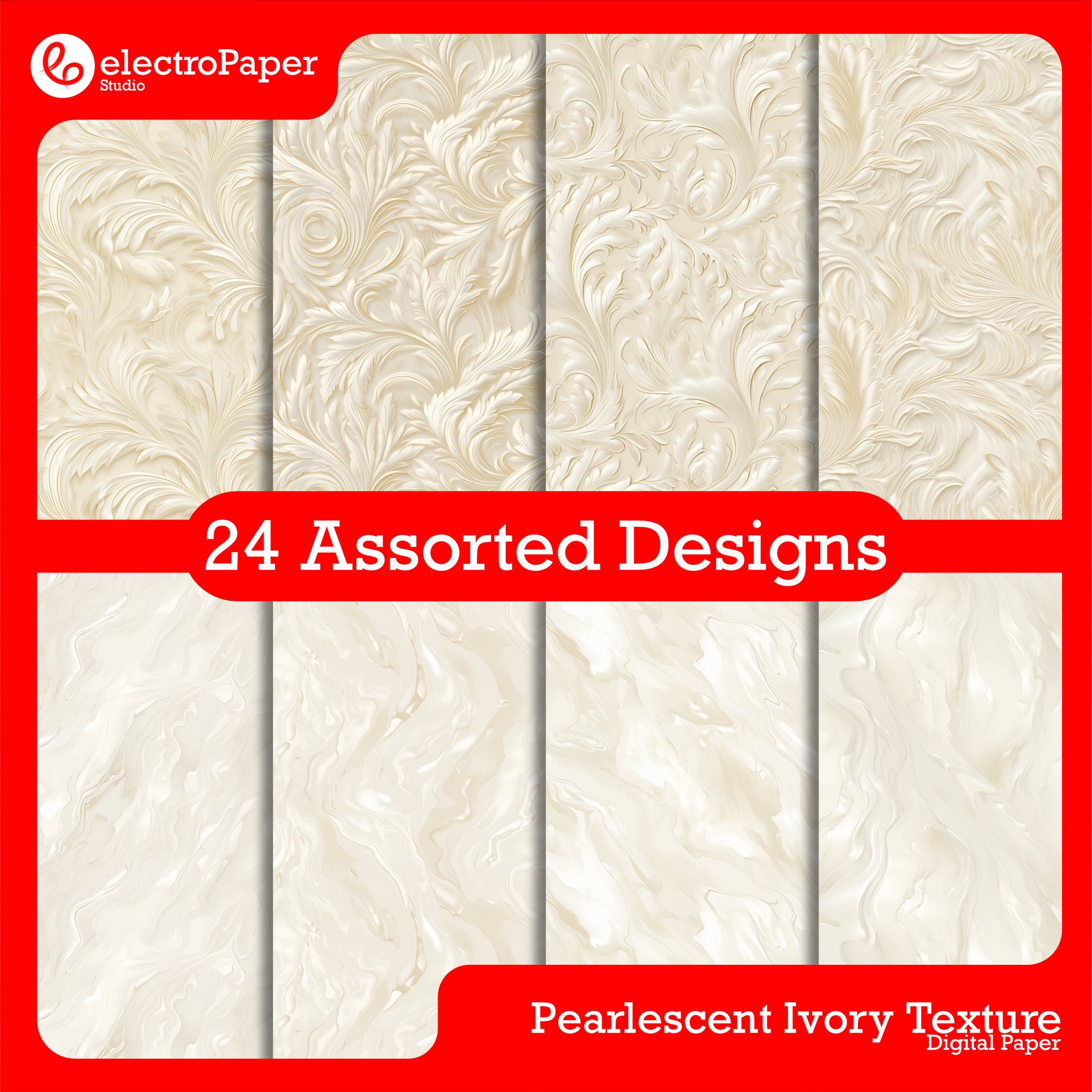 Pearlescent Ivory Texture - Pearl Digital Paper, Ivory Textures, Molten ...