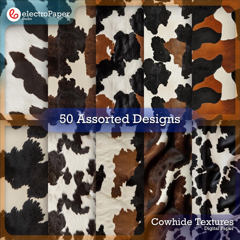 Cowhide Textures - Digital Paper - Seamless Leather, Leather Textures ...