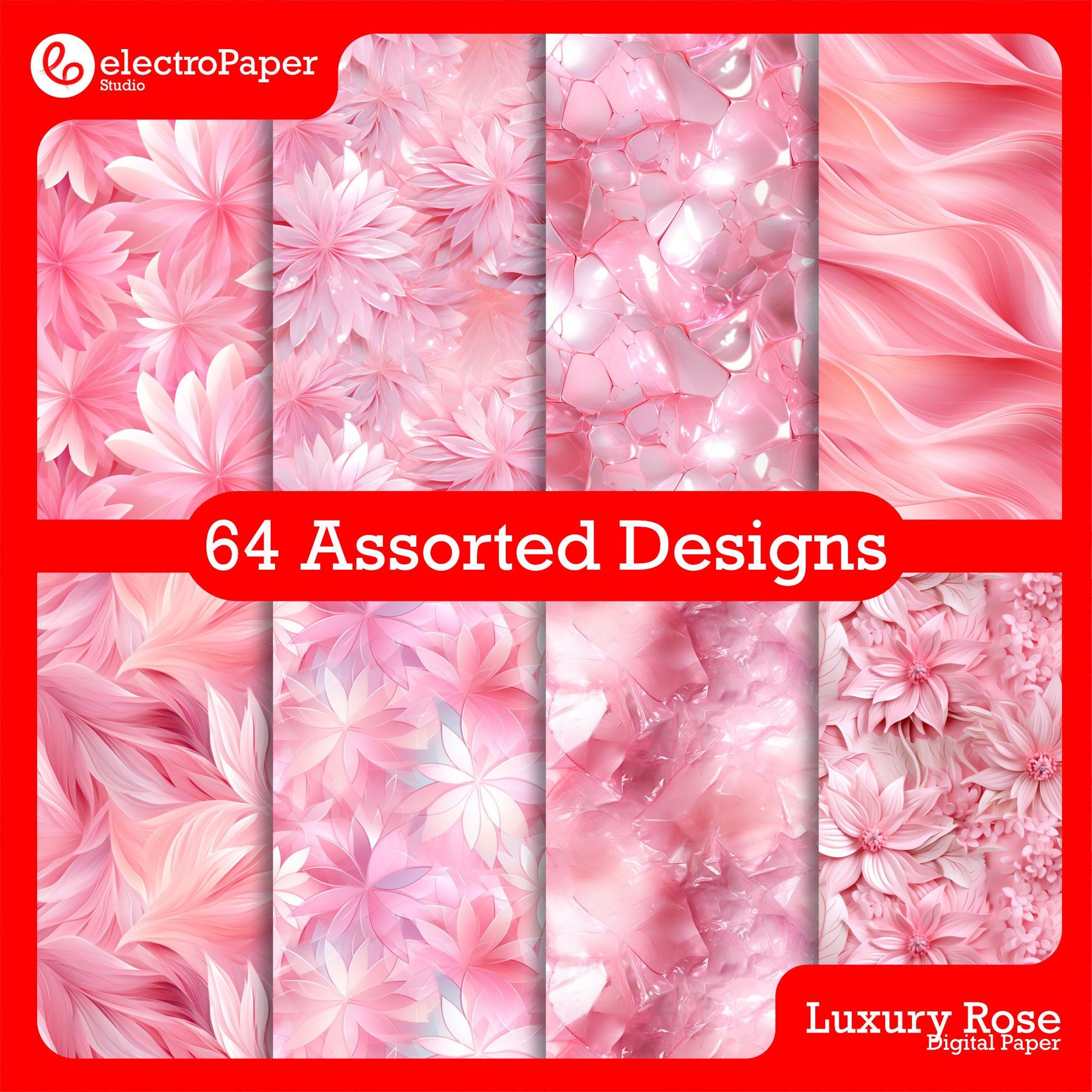 Luxury Pink - Seamless Digital Paper - Tufted Background, Sequin ...