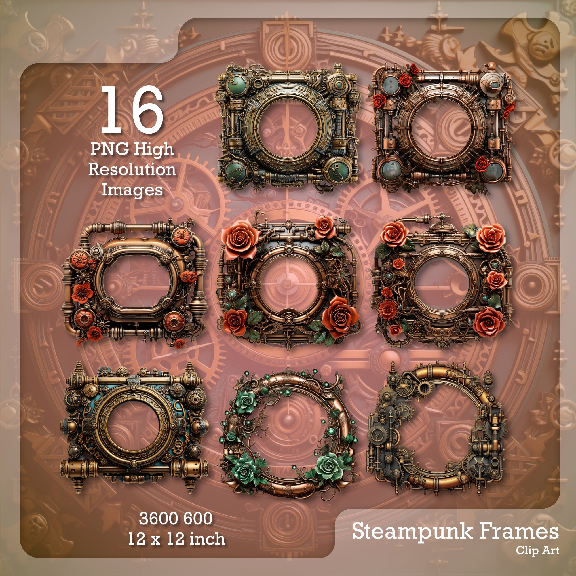Steampunk Frames Clip Art, Steampunk Graphics, Steampunk Clip Art ...