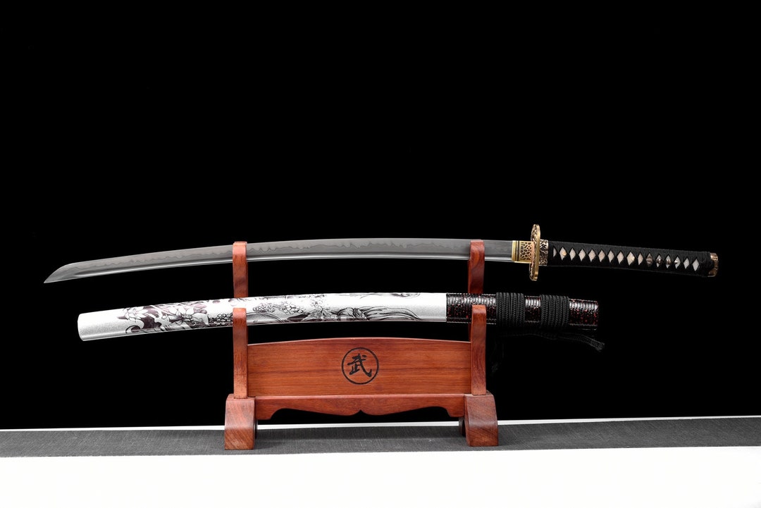 Rattan Paint Sheath Samurai Swordpure Copper Carving Tsuba - Etsy