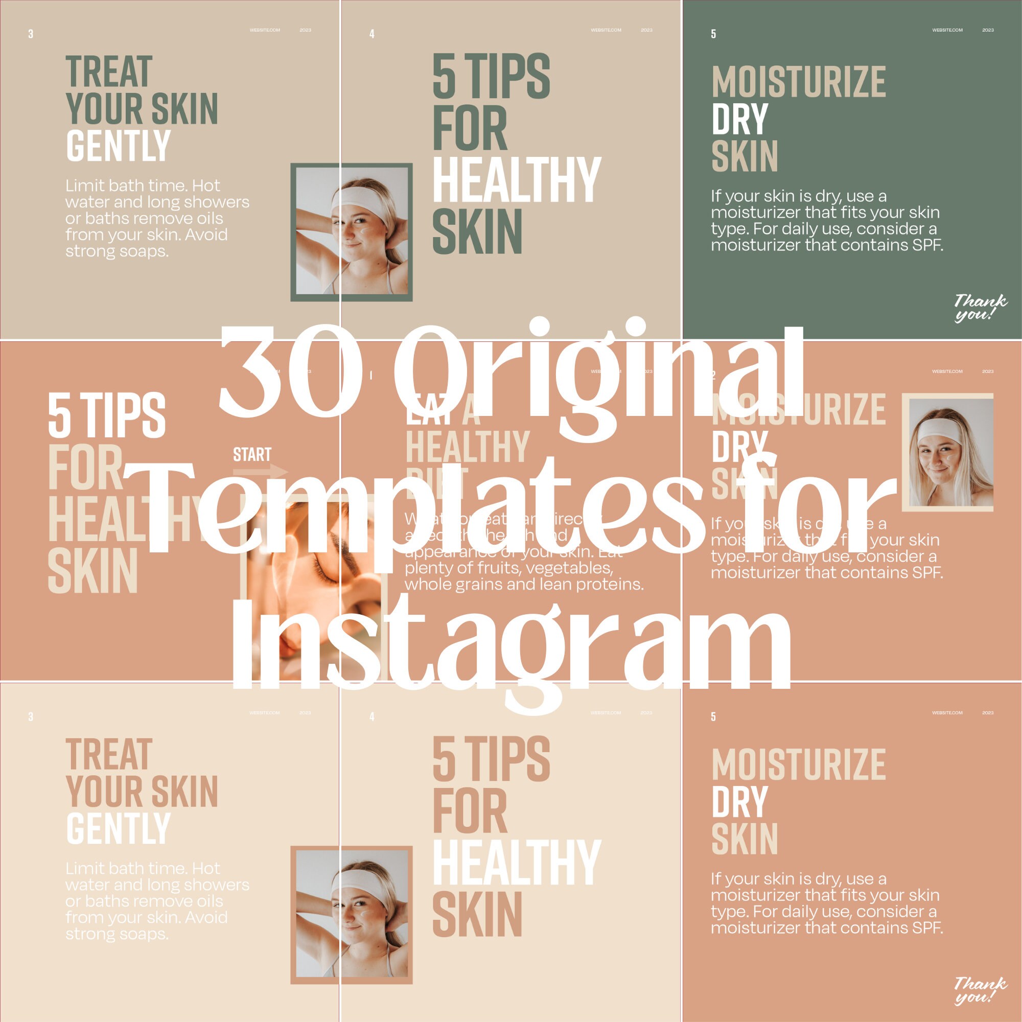 30 Templates Instagram Neutral Colors - Etsy