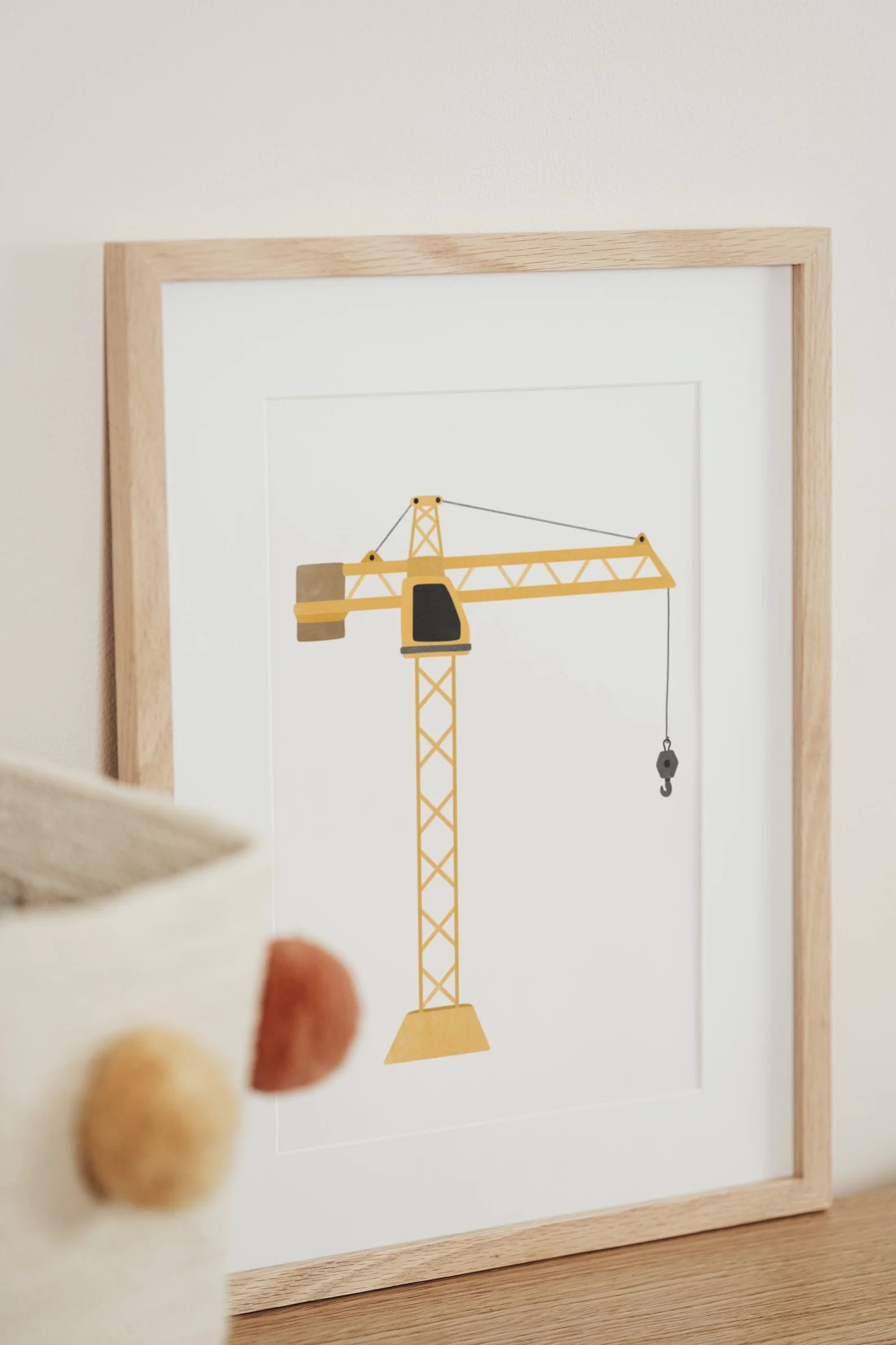 Poster Crane Children's Room PRINT Construction Site Poster Children's ...