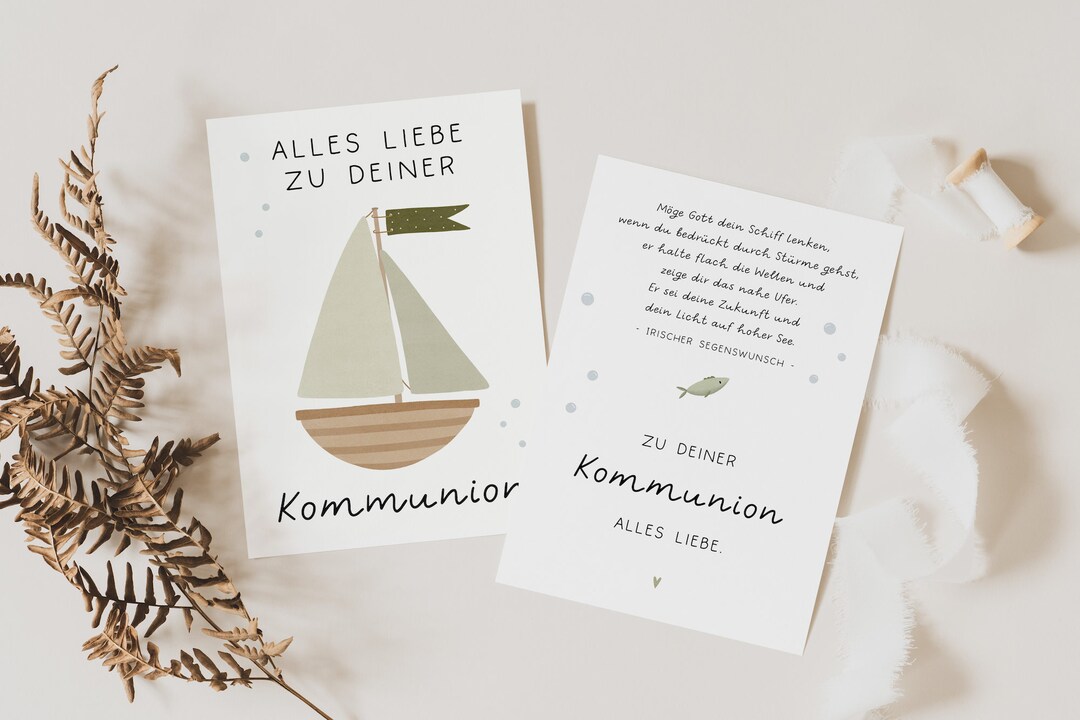 PRINT Communion Card Ship Communion Card With Saying DIY Postcard ...