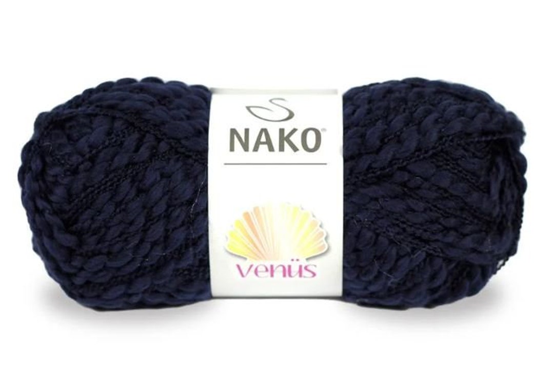 Knitting Yarn Dark Navy NAKO Venus Color Dark Blue Navy Cotton Acrylic ...