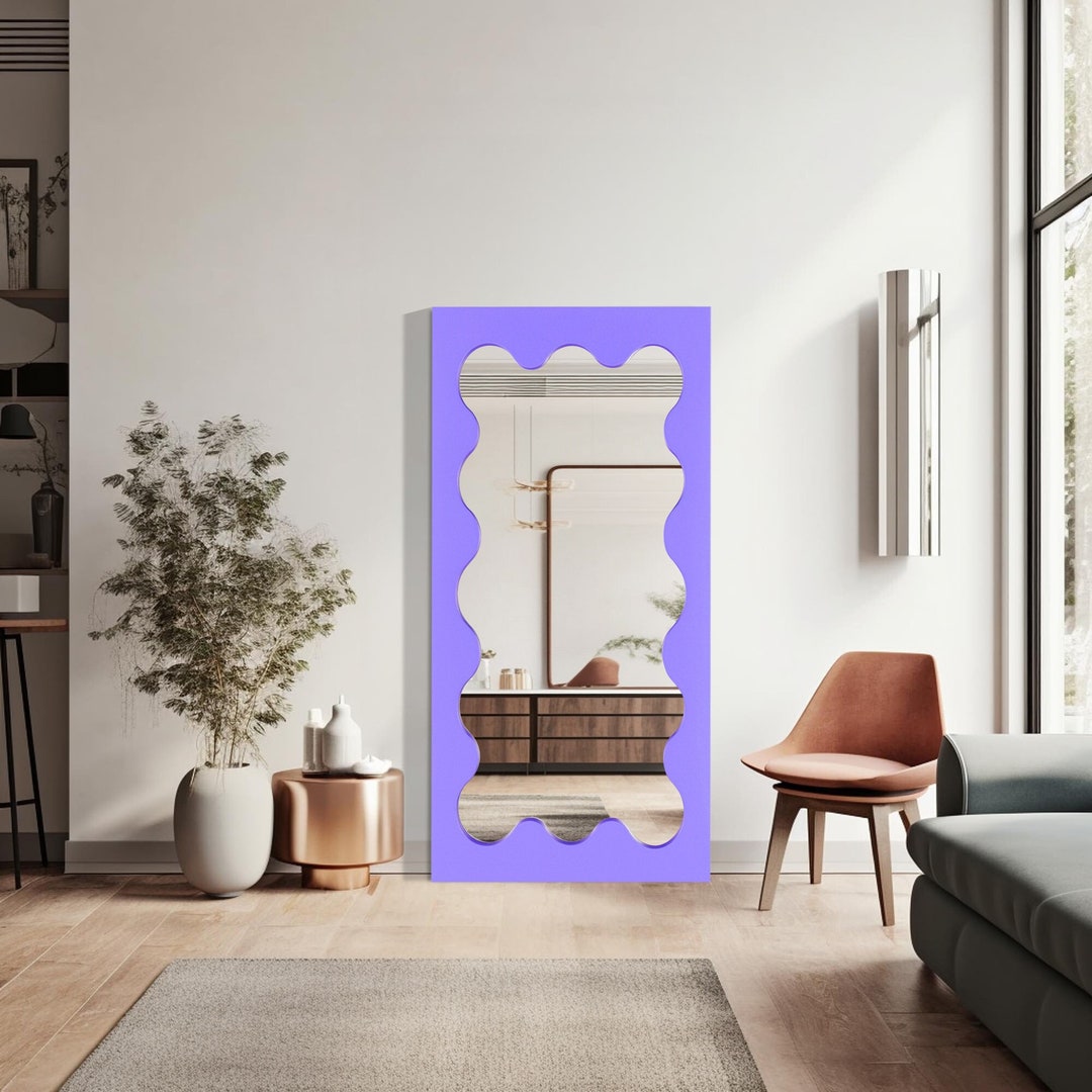 Wooden Frame Full Length Mirror, Funky Floor Length Mirror, Decorative ...