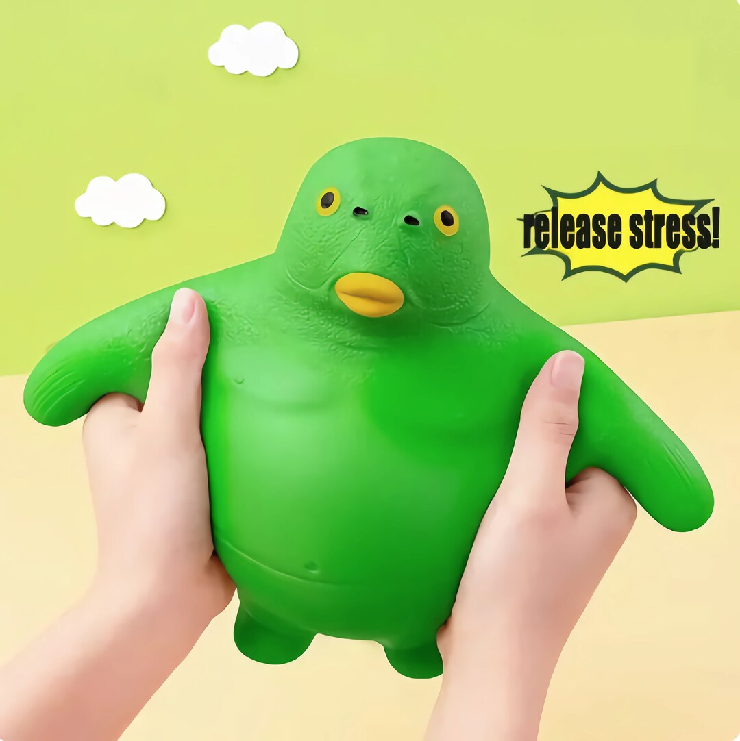Funny Soft Green Head Giant Squishy Fish Antistress Toy for Adults Kids ...