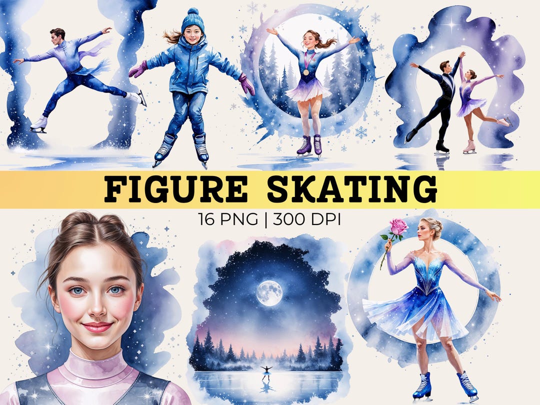 Figure Skating Clipart | Ice Skater PNG | Winter Skating Girl ...