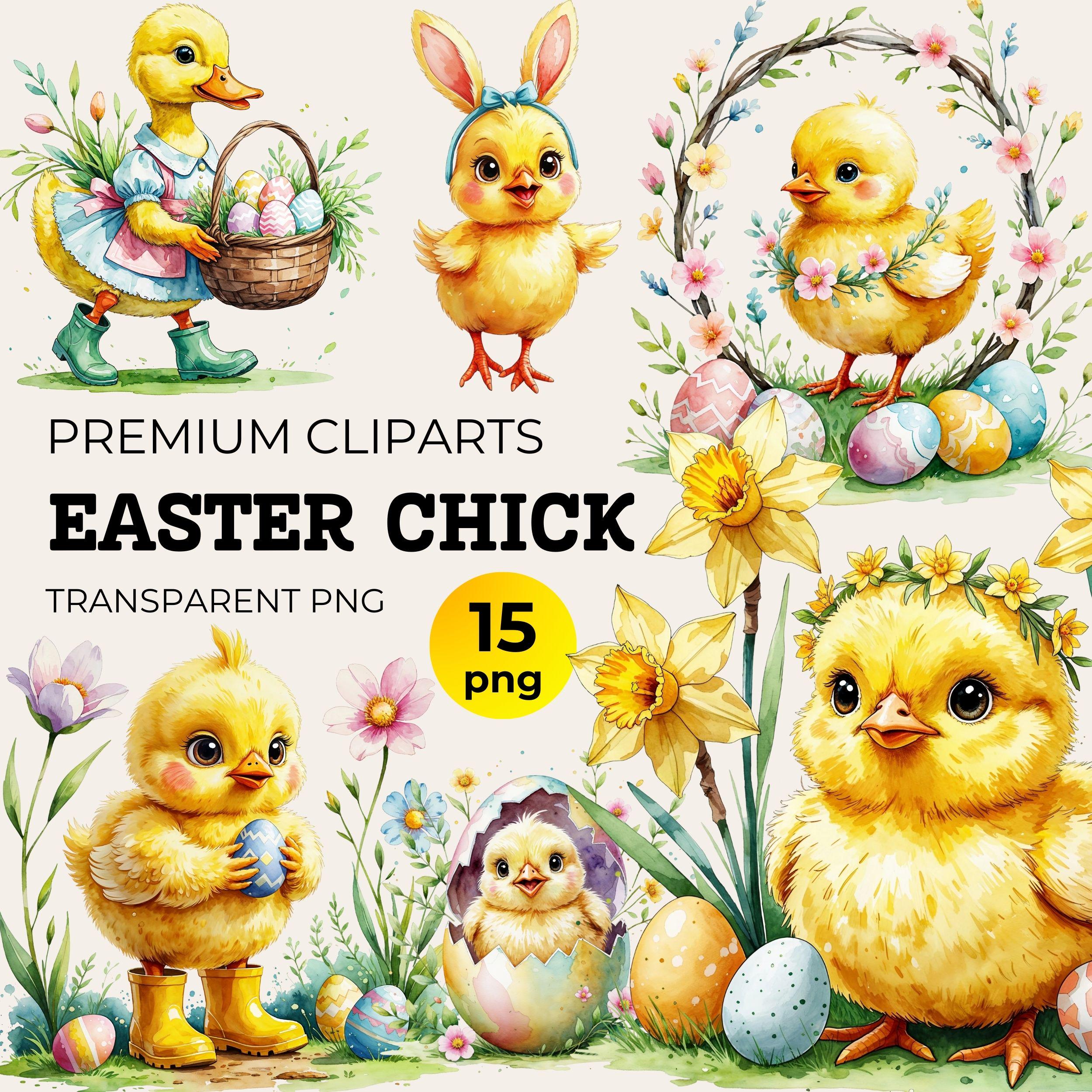 Easter Chick Clipart Pack for Craft & Sublimation, Spring Cute Duck ...