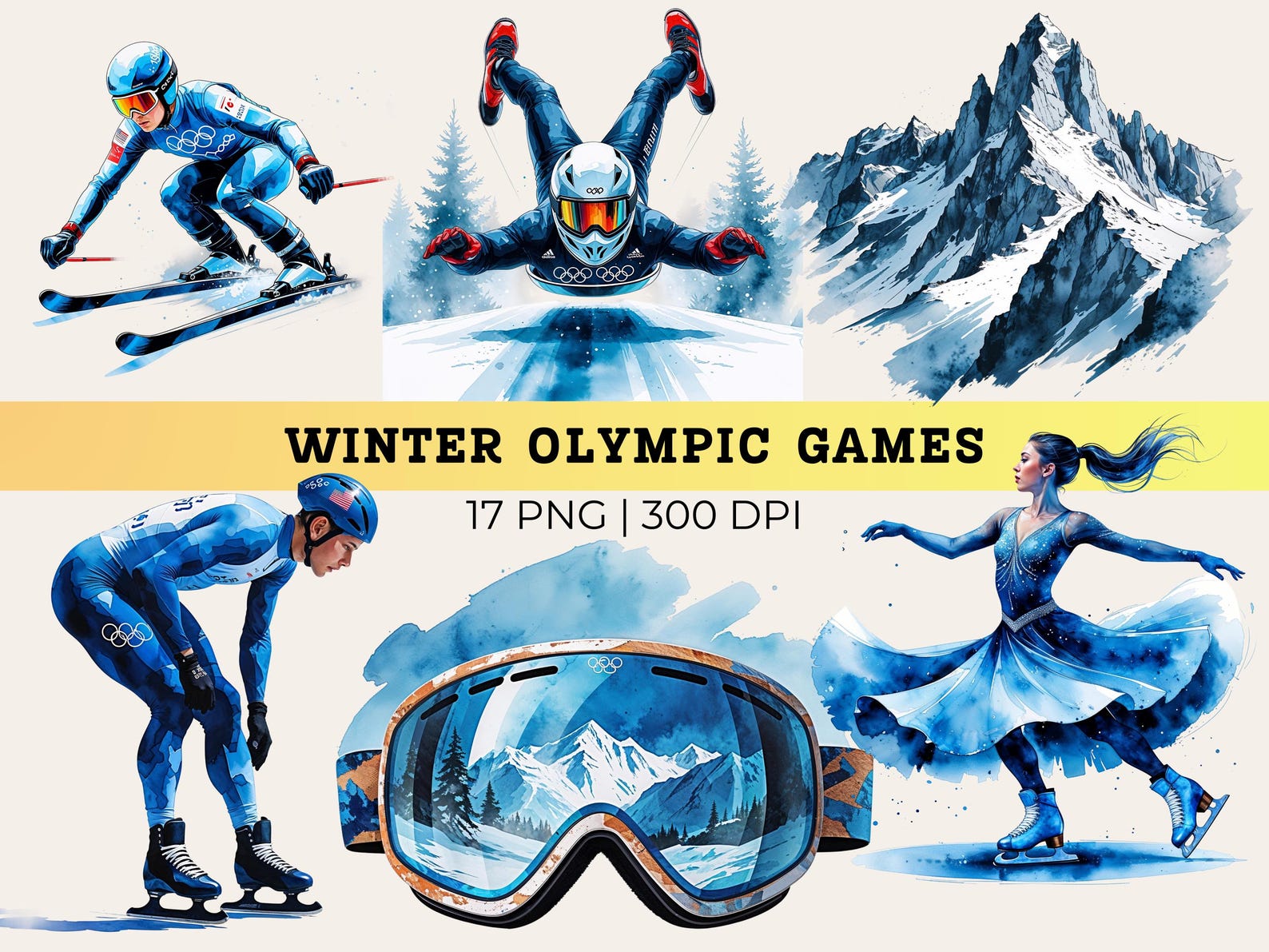 Winter Olympic Games Clipart PNG, Sports Athlete Digital Bundle for ...