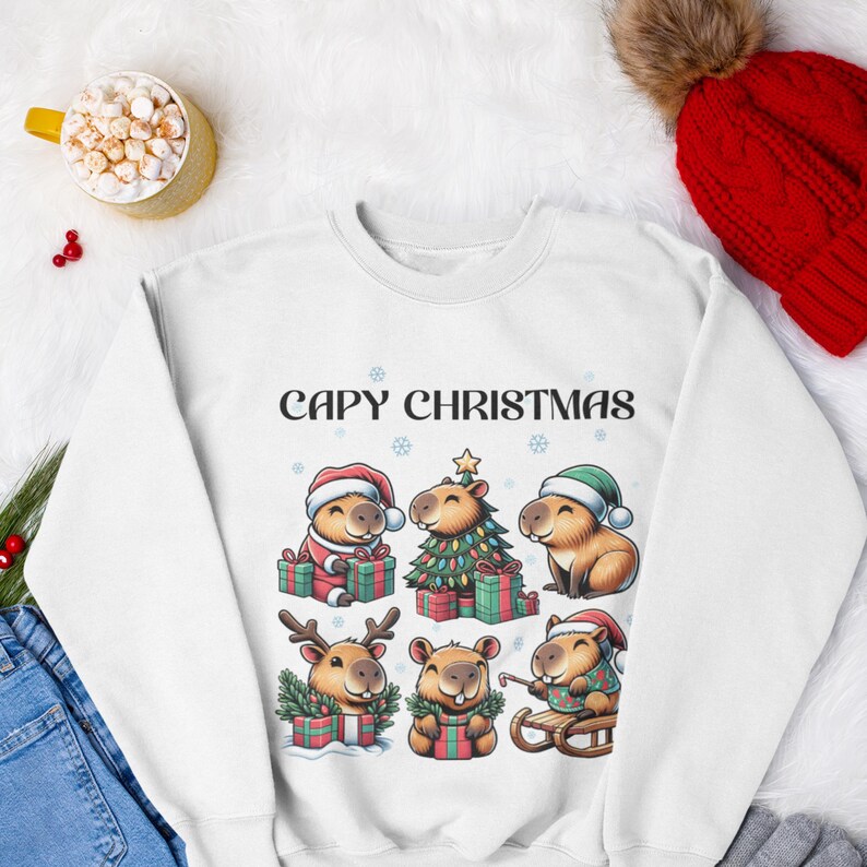 Capybara Christmas PNG, Cappy Sublimation Design (digital Download) - Etsy