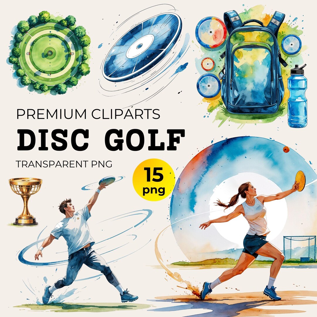 Disc Golf Clipart Bundle for Sublimation & DIY Crafting, Flying Disc ...