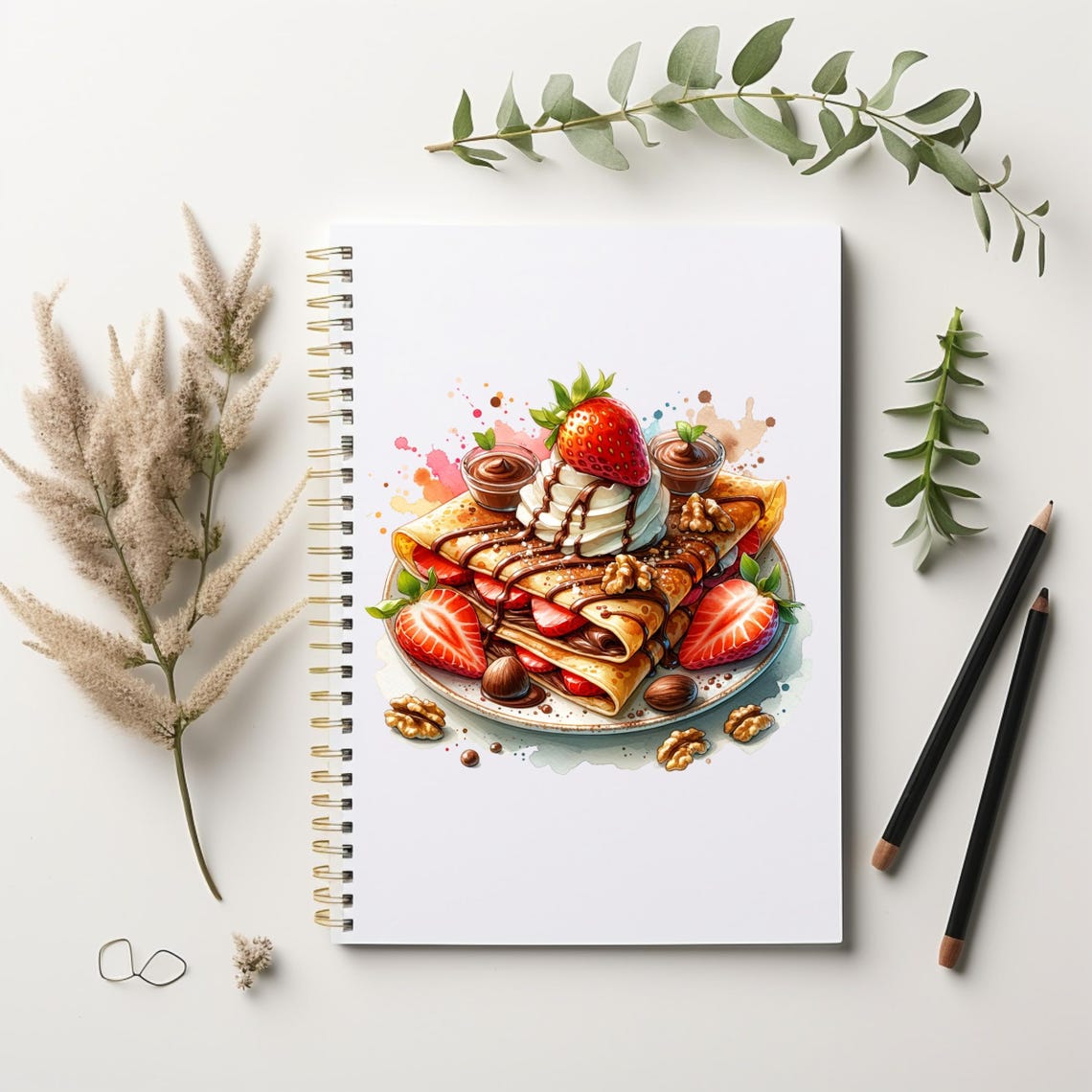 Crepe Clipart: 18 Watercolor Crepe PNG Graphics (digital Download) - Etsy