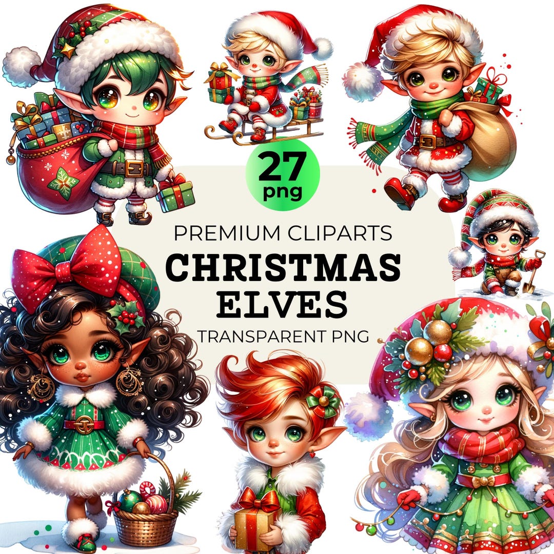 27 Christmas Elves Clipart, Christmas Clipart, Elves Clipart PNG ...