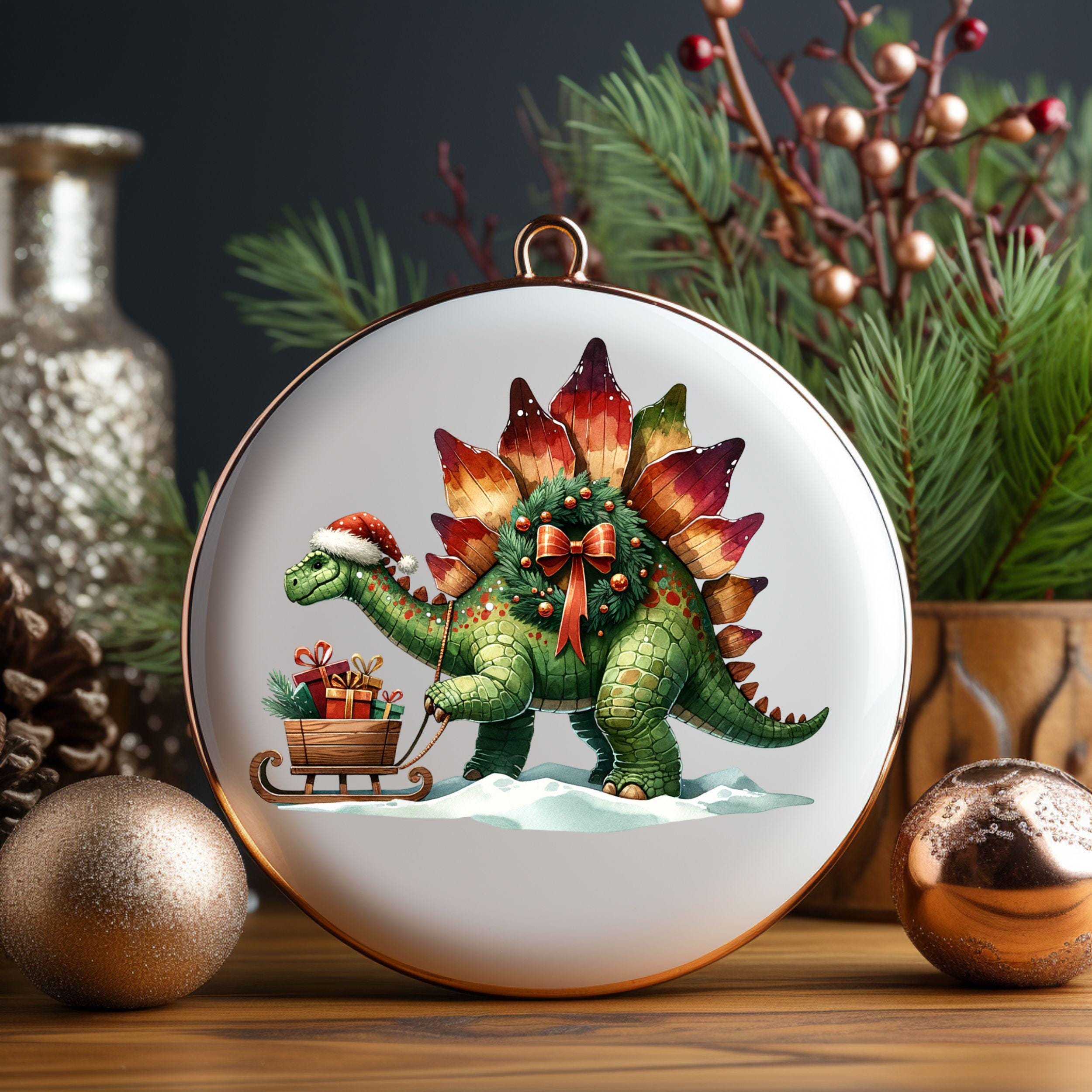 15 Watercolor Christmas Dinosaur Clipart, Christmas Dino Clipart ...