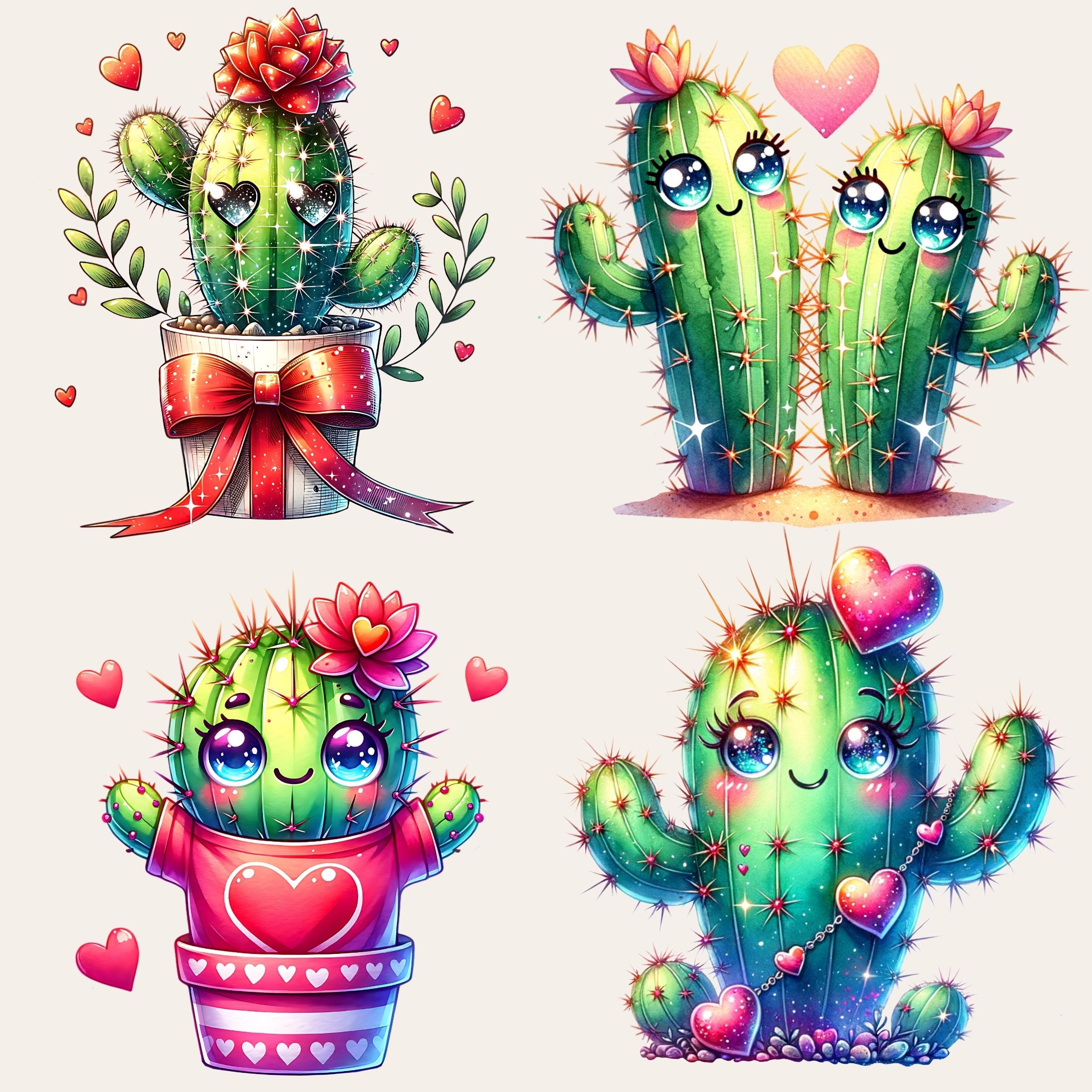 Cute Desert Cactus Clipart, Cacti Graphics in PNG, Commercial Use ...