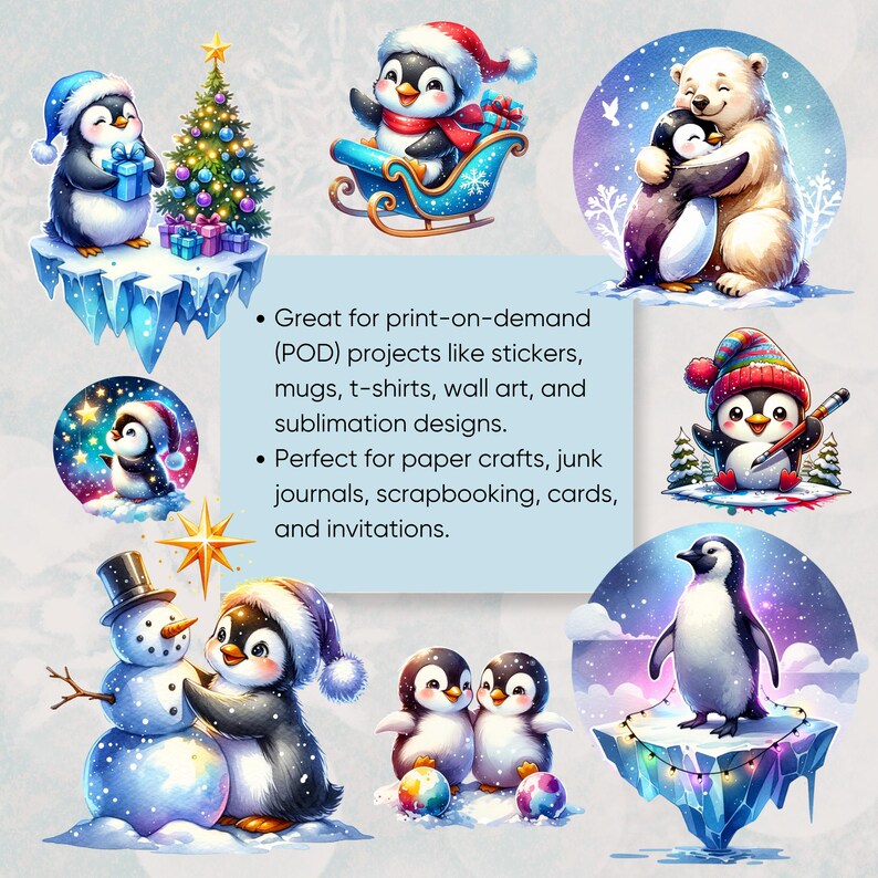 15 Winter Penguin Clipart PNG, Christmas Penguin Clipart, Penguin Lover ...