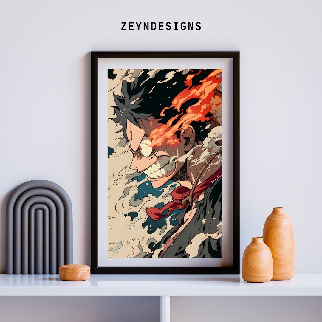 One Piece Poster, Luffy Poster, Pirate Poster, Pirate King Poster, Gift ...