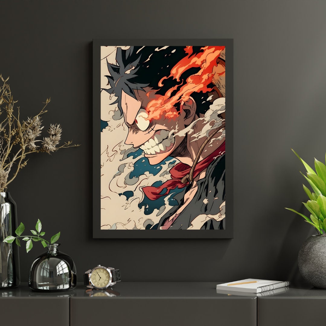 One Piece Poster, Luffy Poster, Pirate Poster, Pirate King Poster, Gift ...
