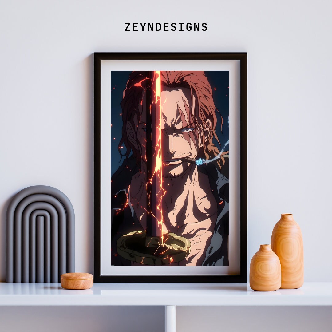 One Piece Poster, Shanks Poster, Pirate Poster, Emperor Poster, Red ...