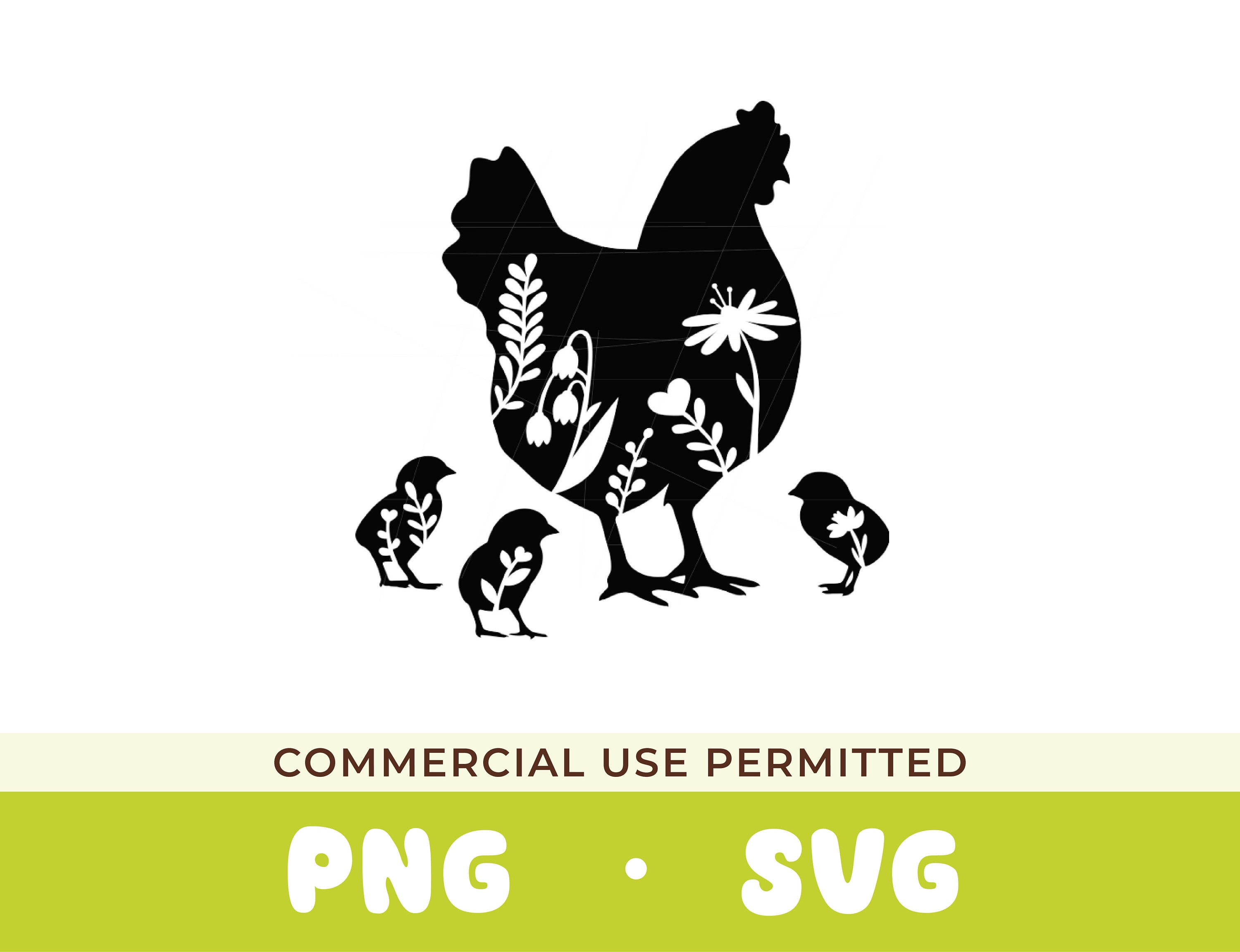 Floral Chicken SVG | Flower Chicken SVG Cut File | Floral Animal ...