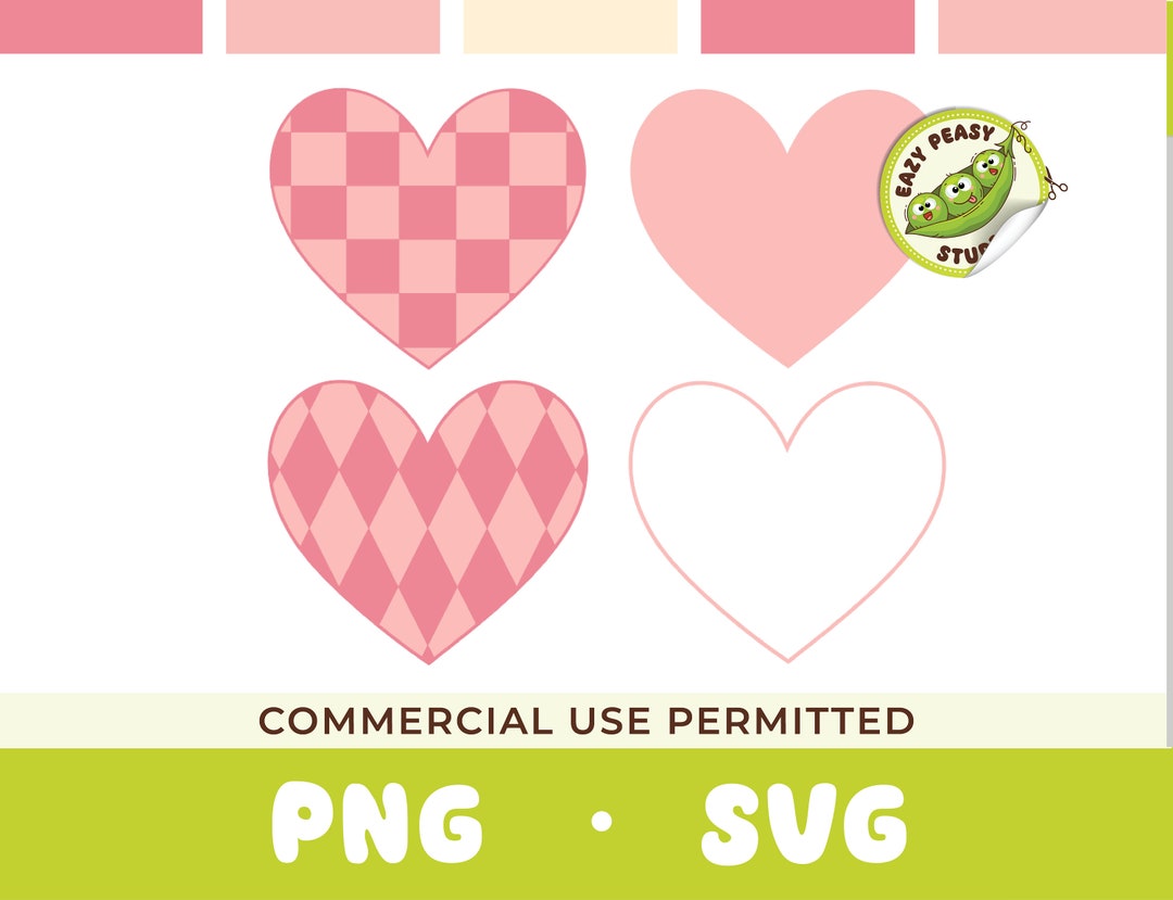 Checkered Heart SVG | Retro Valentine's Day Clip Art | Retro Heart Svg ...