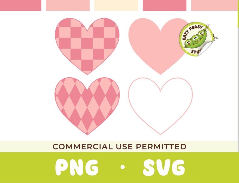Checkered Heart SVG | Retro Valentine's Day Clip Art | Retro Heart Svg ...