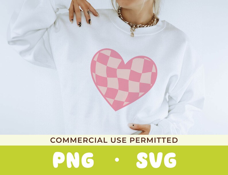 Checkered Heart SVG Retro Valentine SVG Groovy Heart Svg Floral Heart ...