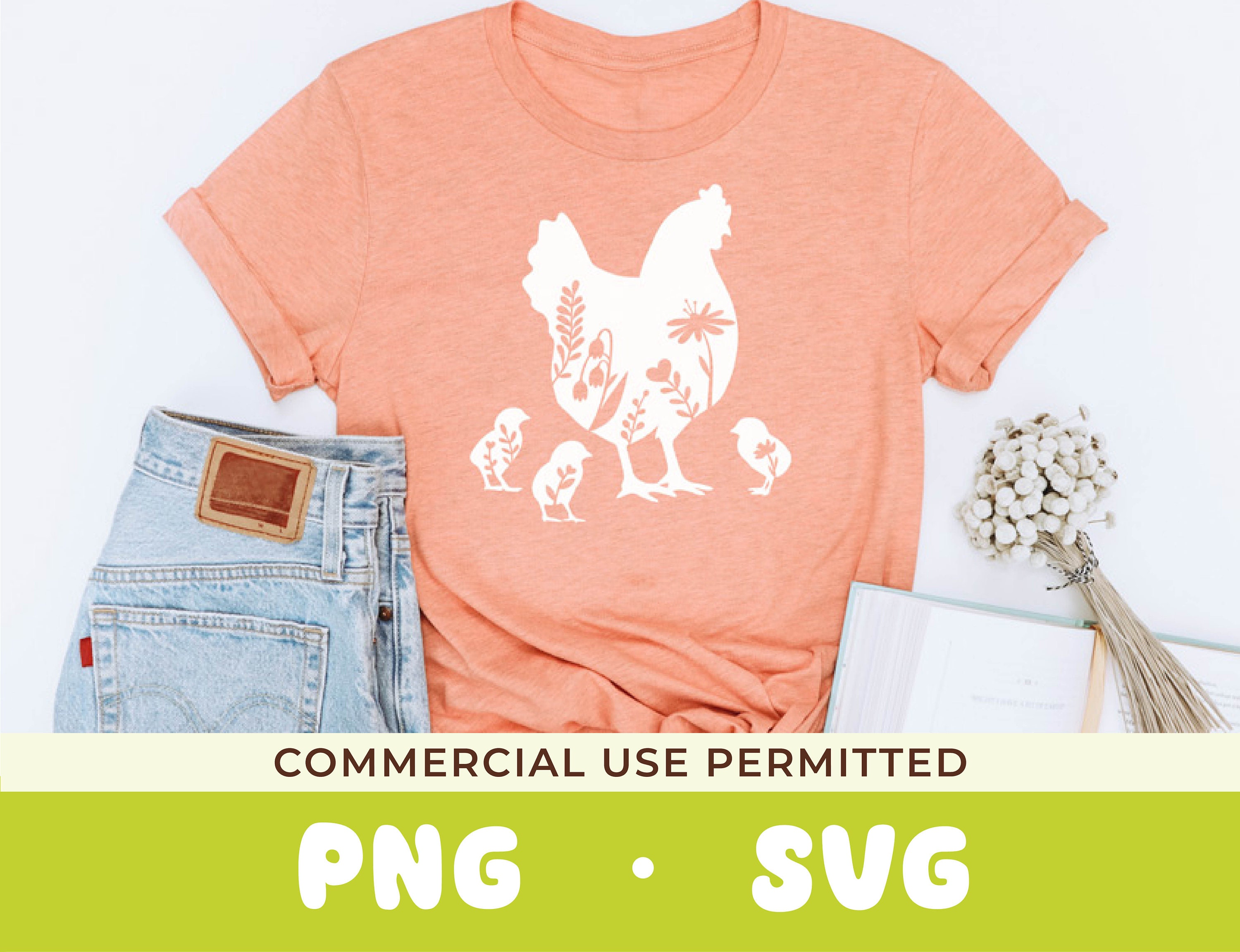 Floral Chicken SVG | Flower Chicken SVG Cut File | Floral Animal ...