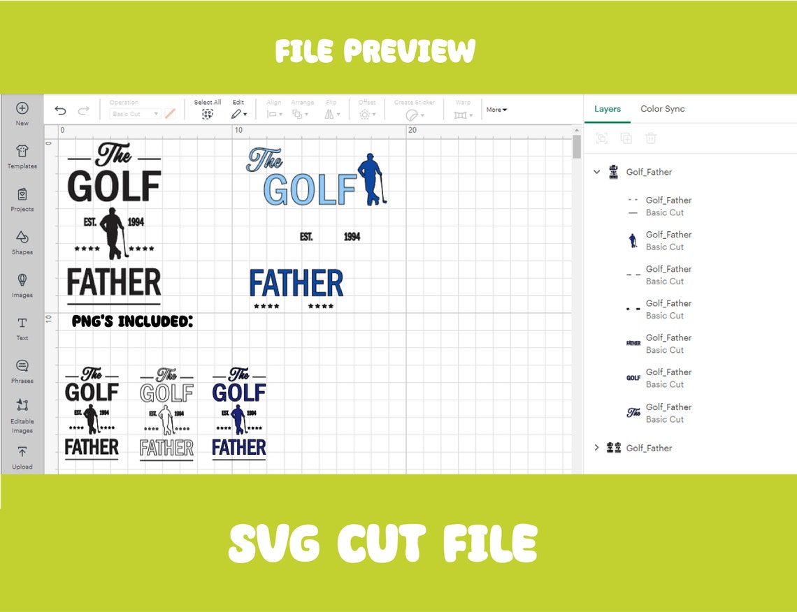 The Golf Father SVG PNG Golf Svg Golfer Svg Golfing Svg Golf Player Svg ...