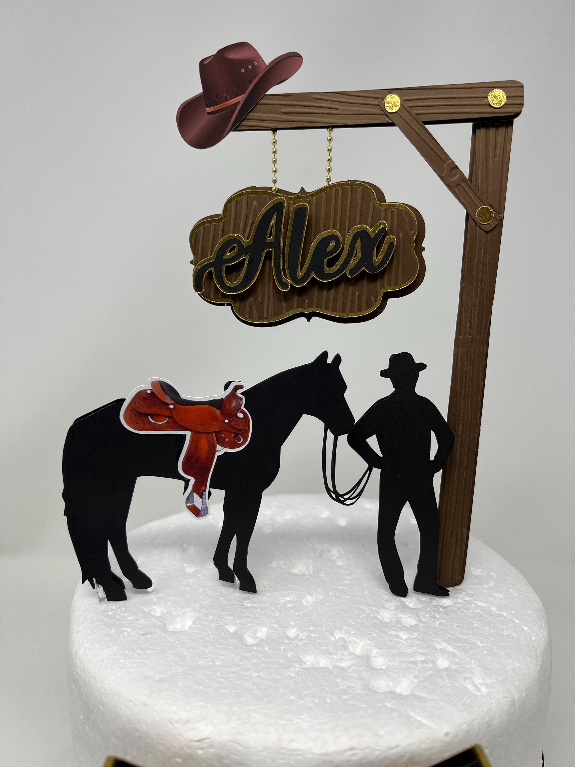 Cowboy Cake Topper, Rodeo Cake Topper, Rustic Cake Topper, Western Cake ...