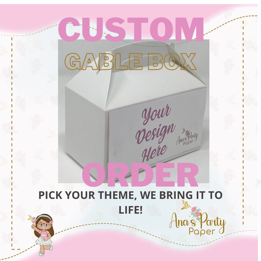 Custom Gable Box ANY THEME, Gable Box 1st Birthday, Favor Party Box ...