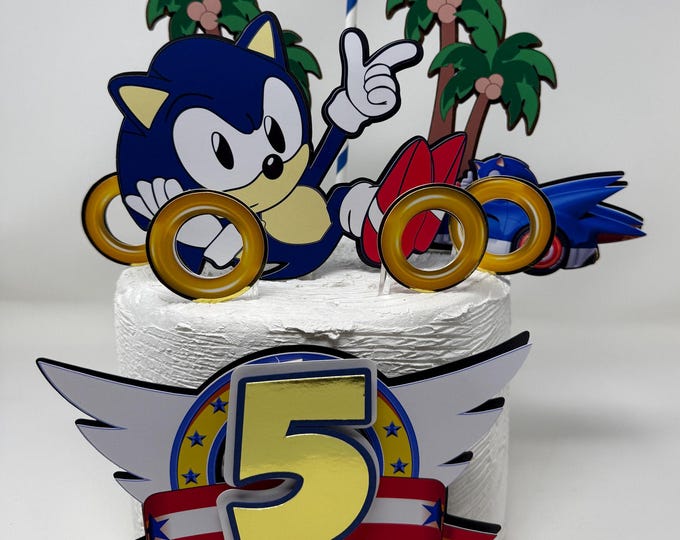 Sonic Hedgehog Cake Topper / 3D Sonic Cake Topper / Sonic Cake Topper ...