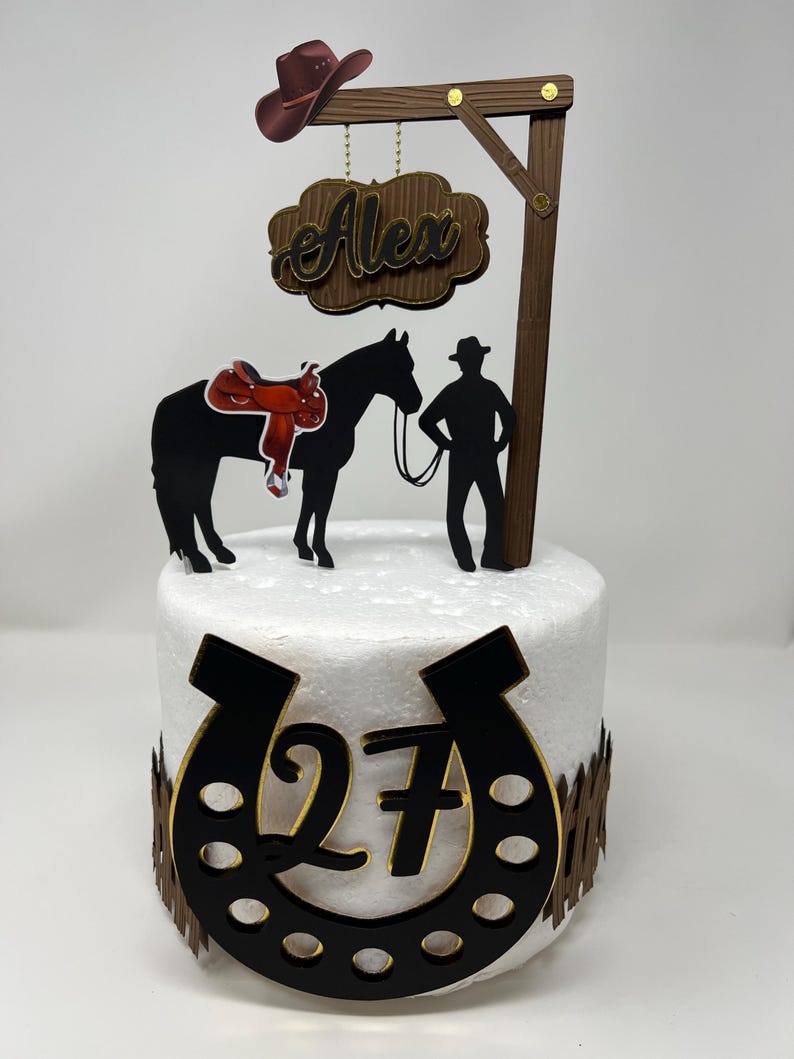 Cowboy Cake Topper, Rodeo Cake Topper, Rustic Cake Topper, Western Cake ...
