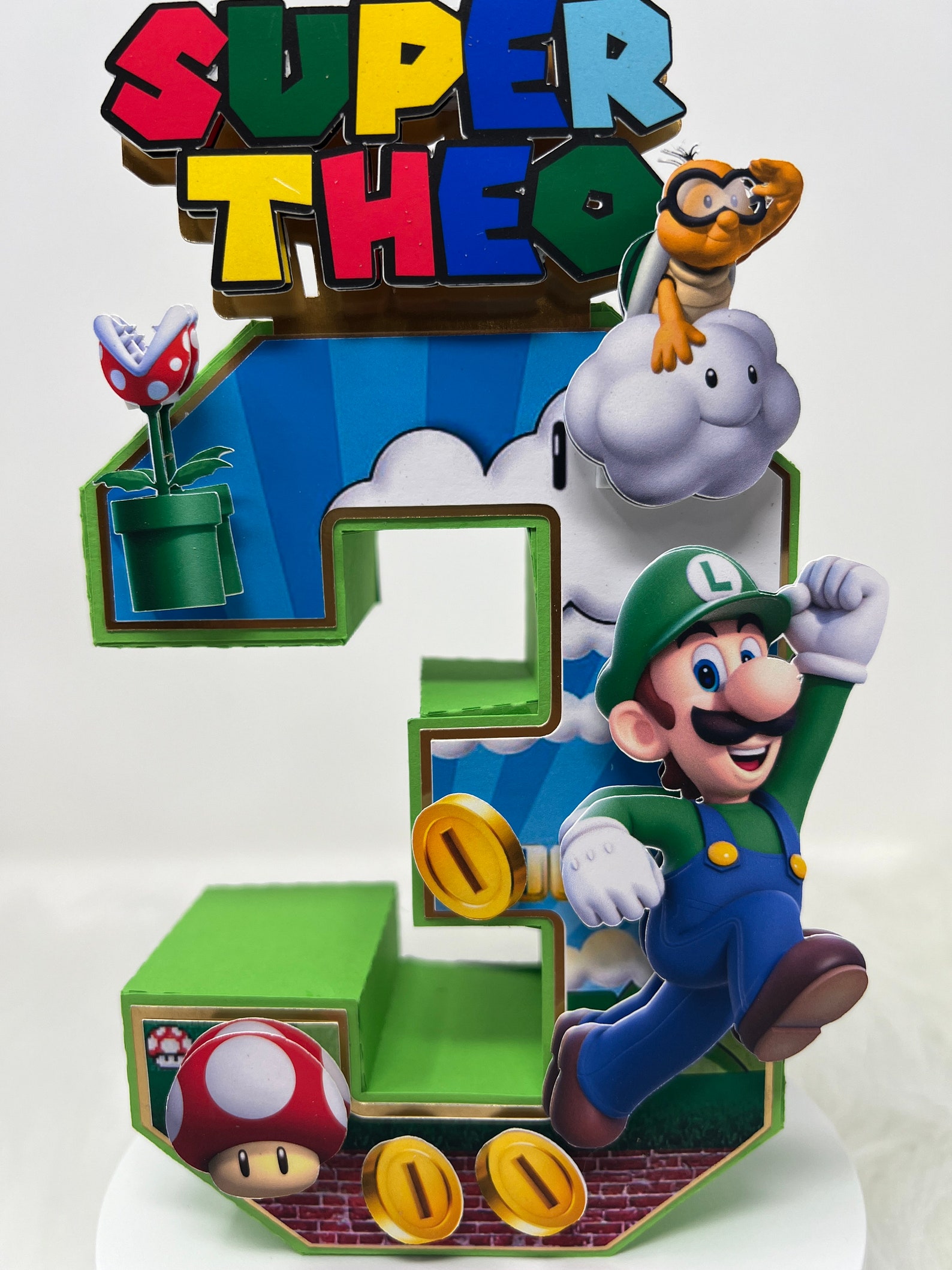 Super Mario 3D Letters Mario Bros 3D Number Luigi and Mario 3D Number ...