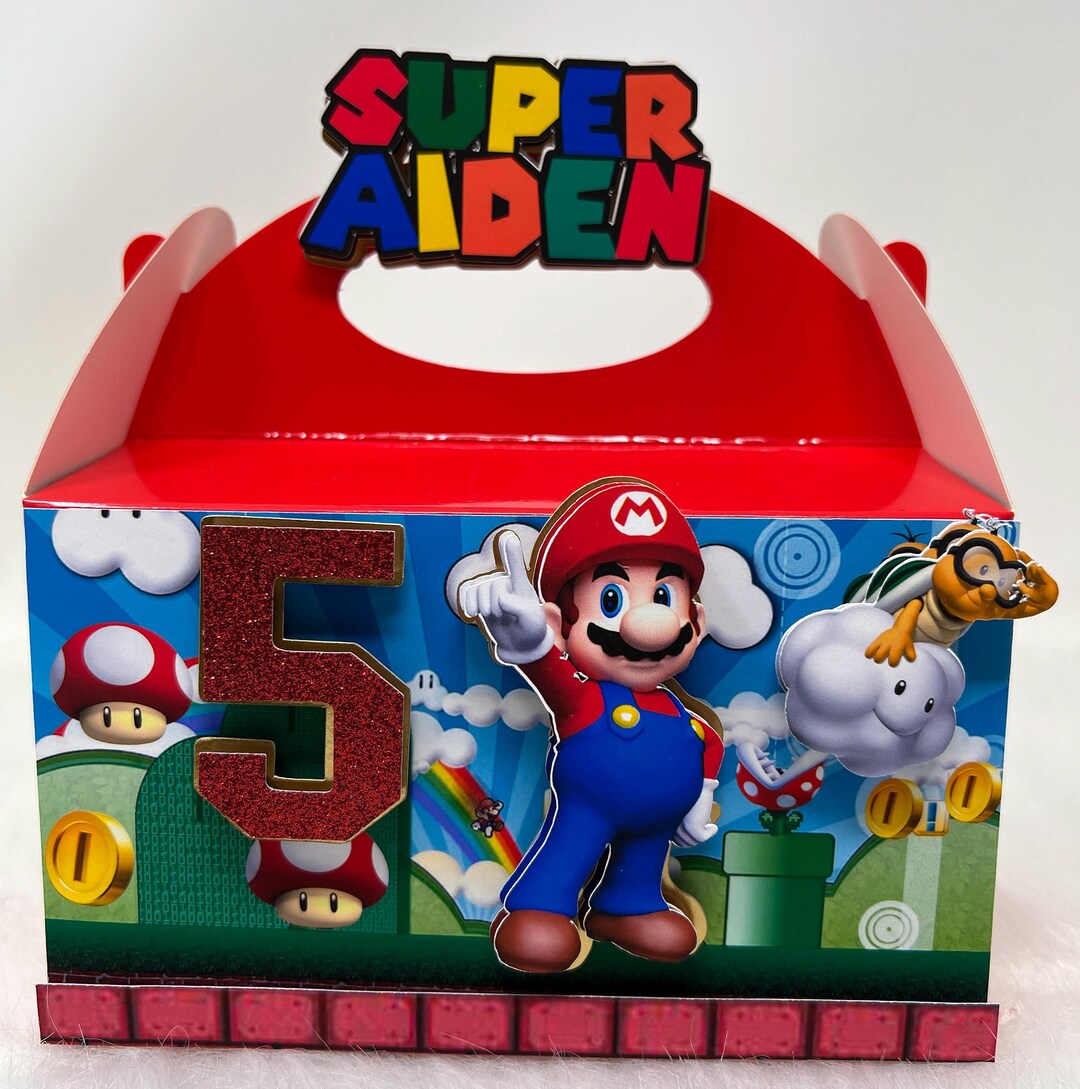 Super Mario Favor Box, Super Mario Goodie Box , Super Mario Custom ...