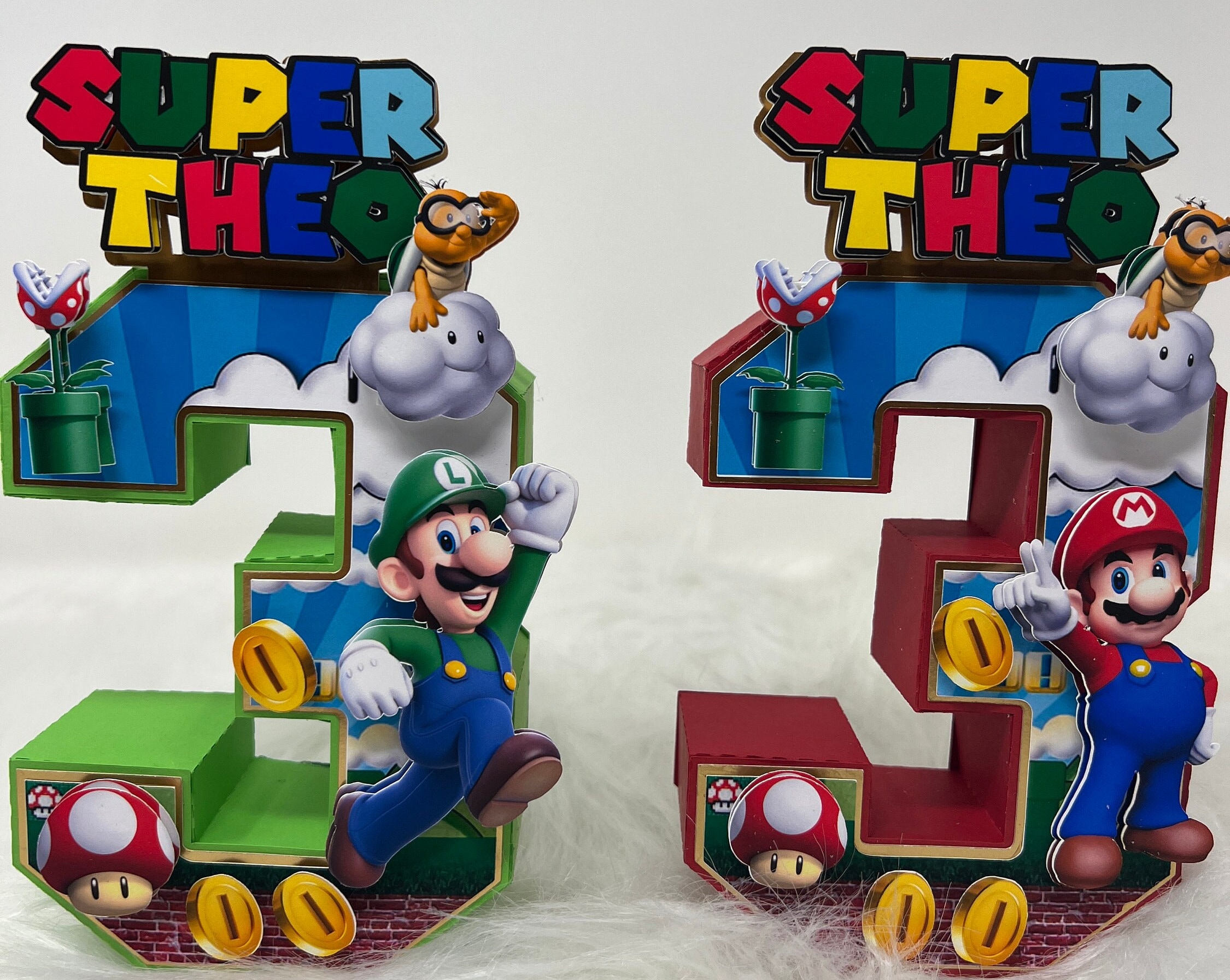 Super Mario 3D Letters Mario Bros 3D Number Luigi and Mario 3D Number ...