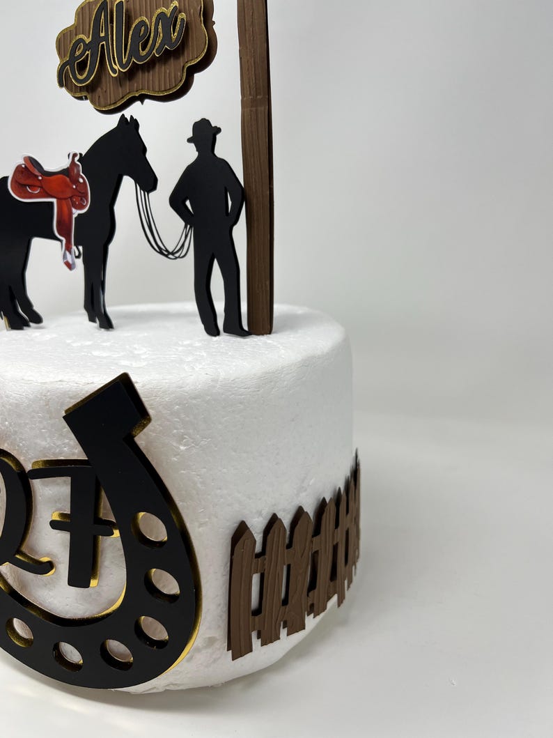 Cowboy Cake Topper, Rodeo Cake Topper, Rustic Cake Topper, Western Cake ...