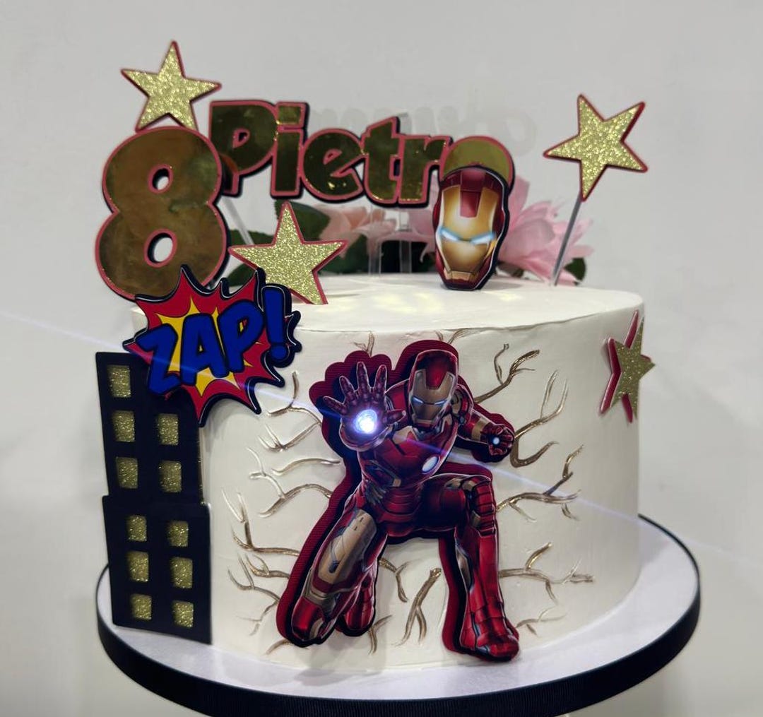 Iron Man Cake Topper, Avengers Marvel Birthday Topper, Iron Man Party ...