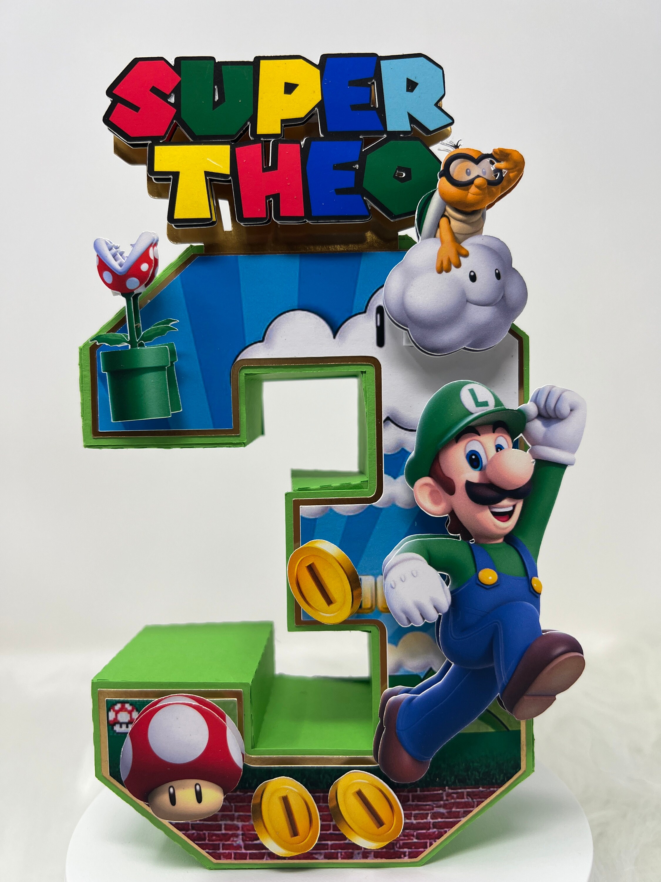 Super Mario 3D Letters Mario Bros 3D Number Luigi and Mario 3D Number ...