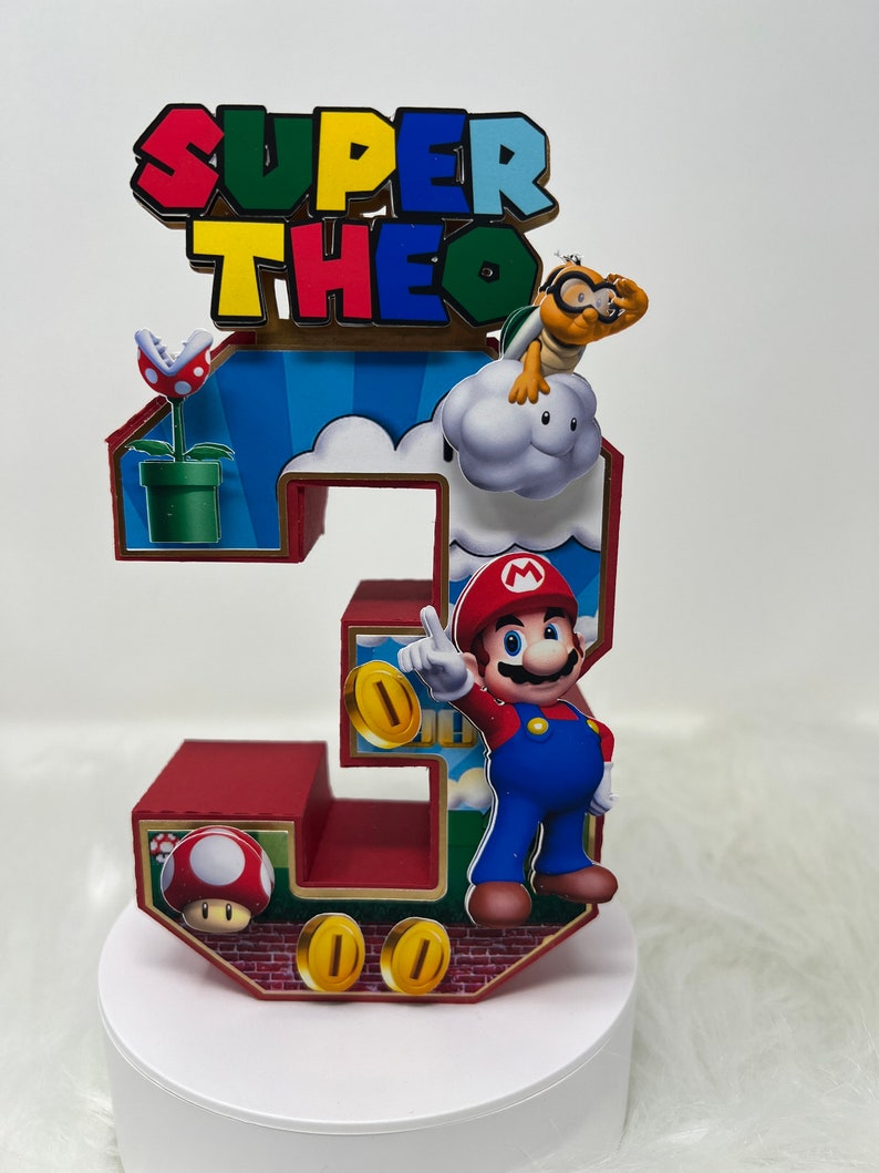 Super Mario 3D Letters Mario Bros 3D Number Luigi and Mario 3D Number ...