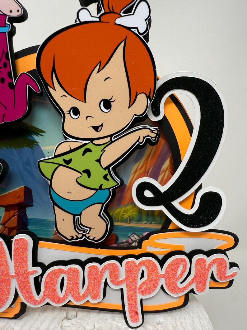 Flintstones Cake Topper: Pebbles Party Decoration - Etsy